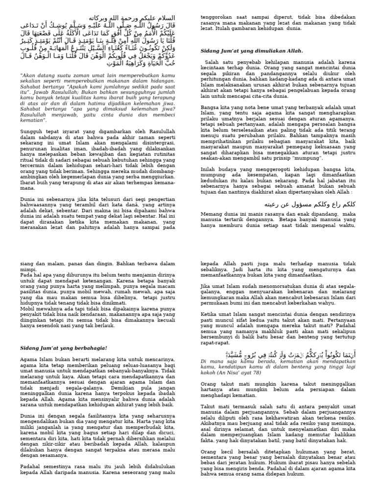 Cinta Dunia Dan Takut Mati | PDF