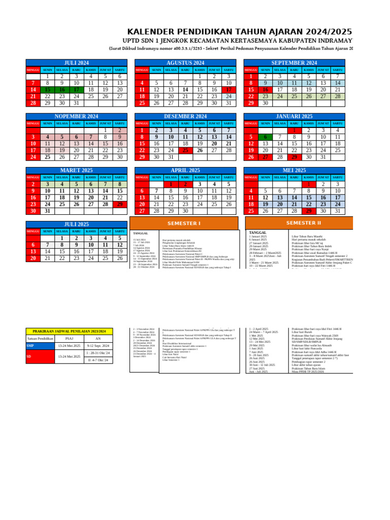 Kaldik 2425 Uptd SDN 1 Jengkok | PDF