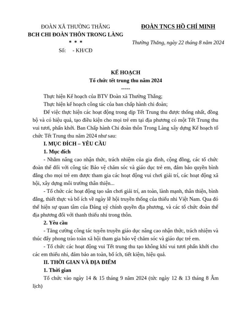 KH T CH C Trung Thu | PDF