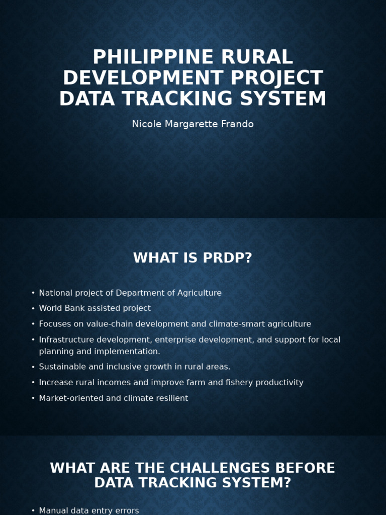 Philippine Rural Development Project Data Tracking System Orientation | PDF