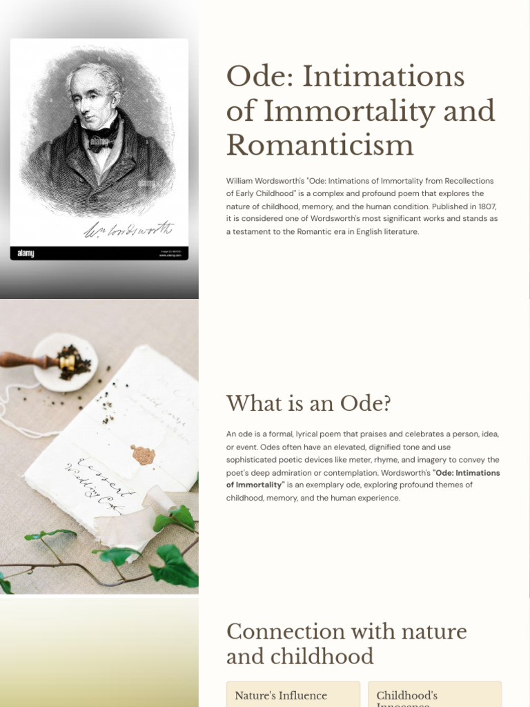 Ode Intimations of Immortality and Romanticism | PDF