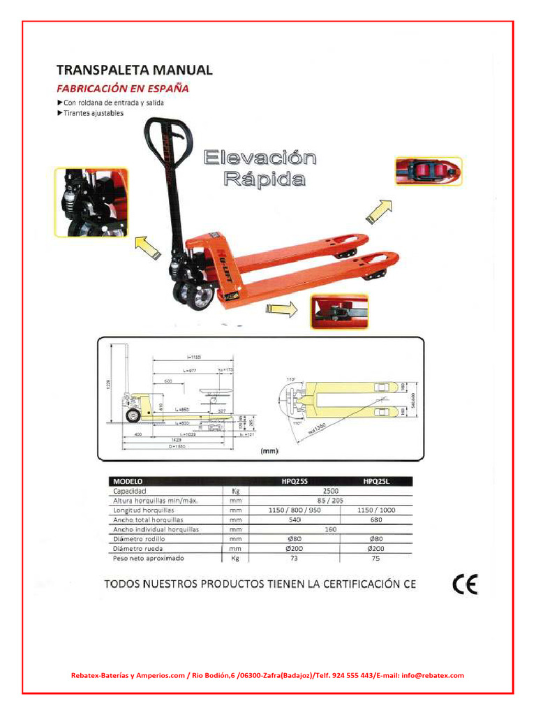 Transpaleta Manual 2500 | PDF