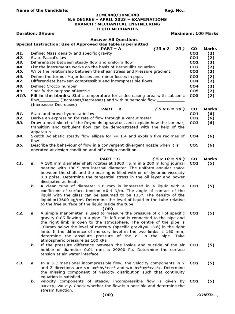 Fluid Mechanics 2 | PDF
