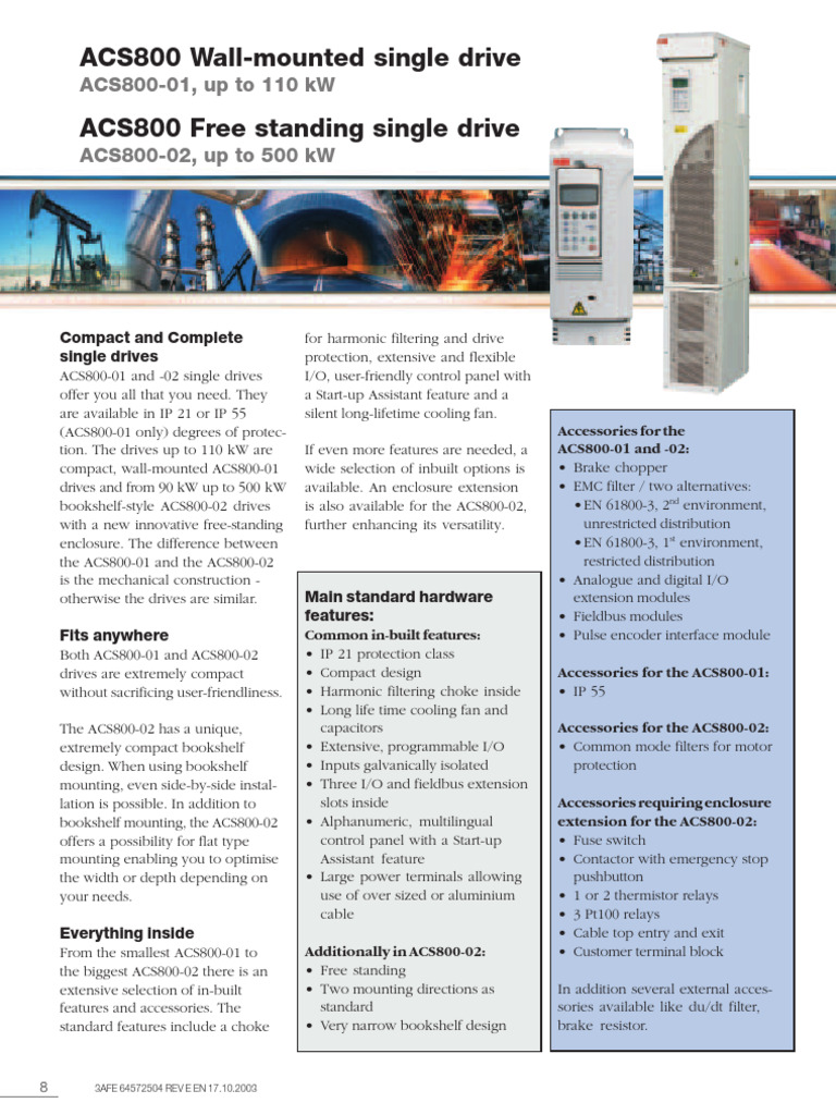ACS800 Catalogue Free Standing Single Drive p8 10 | PDF