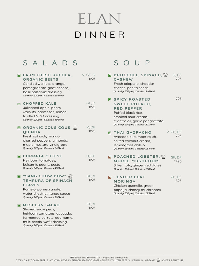 Elan-Dinner-Menu | PDF