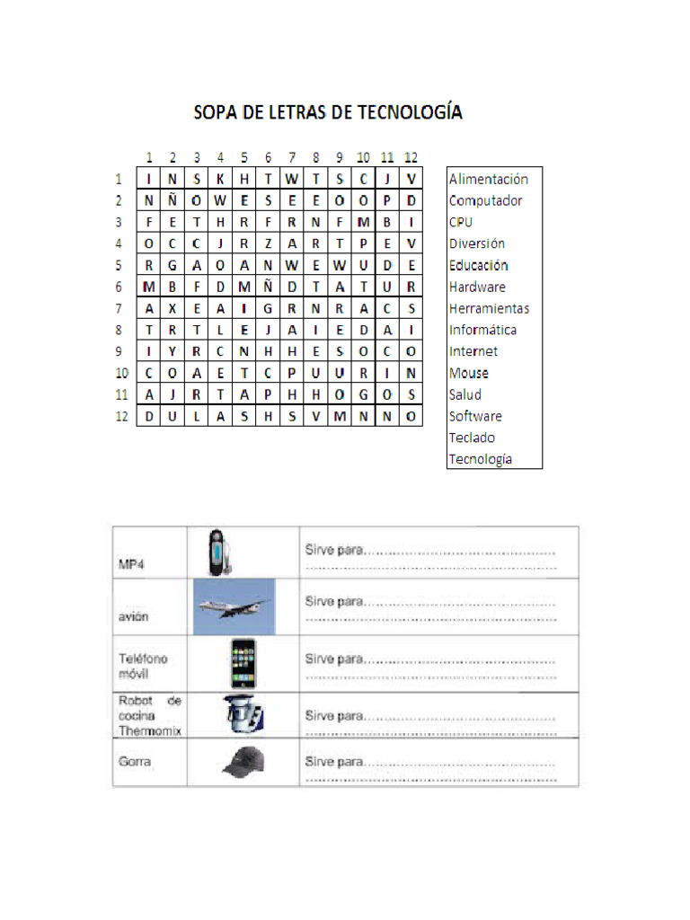 Tecnologia Sopa de Letras | PDF