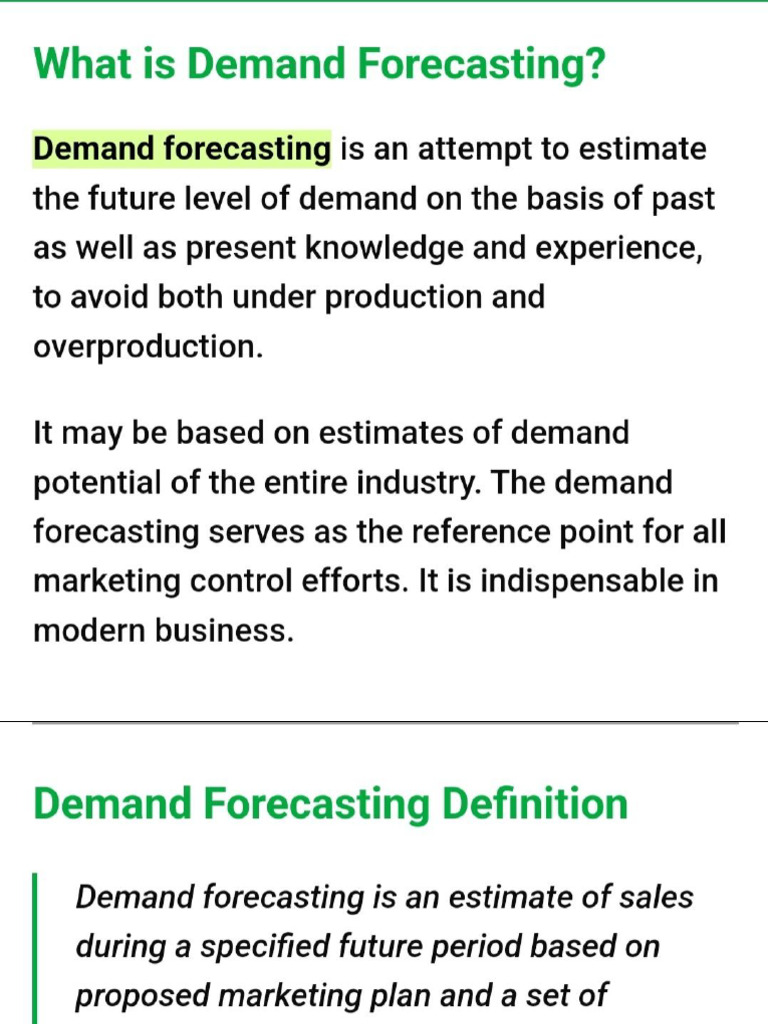 Demand Forecasting Notes Pdf