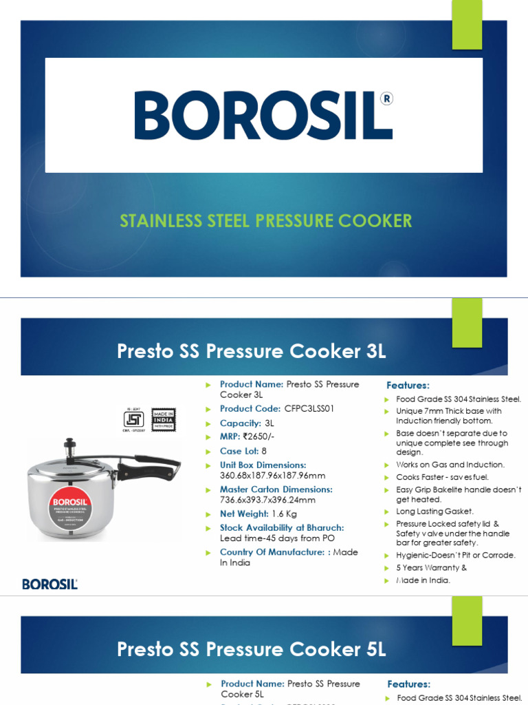 SS Pressure Cooker | PDF