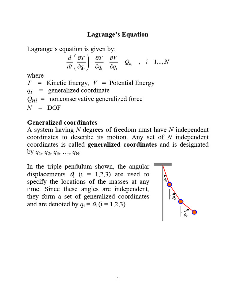 Lagrange's Equation | PDF