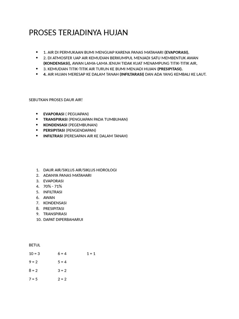 PROSES TERJADINYA HUJAN | PDF