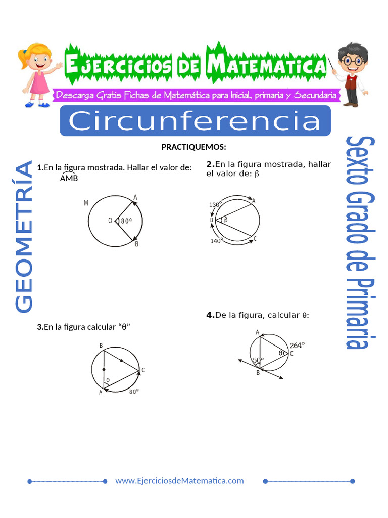 Ejercicios de Circunferencia Para Sexto de Primaria | PDF