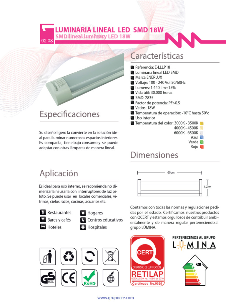 Ficha Técnica LED 18W SMD | PDF