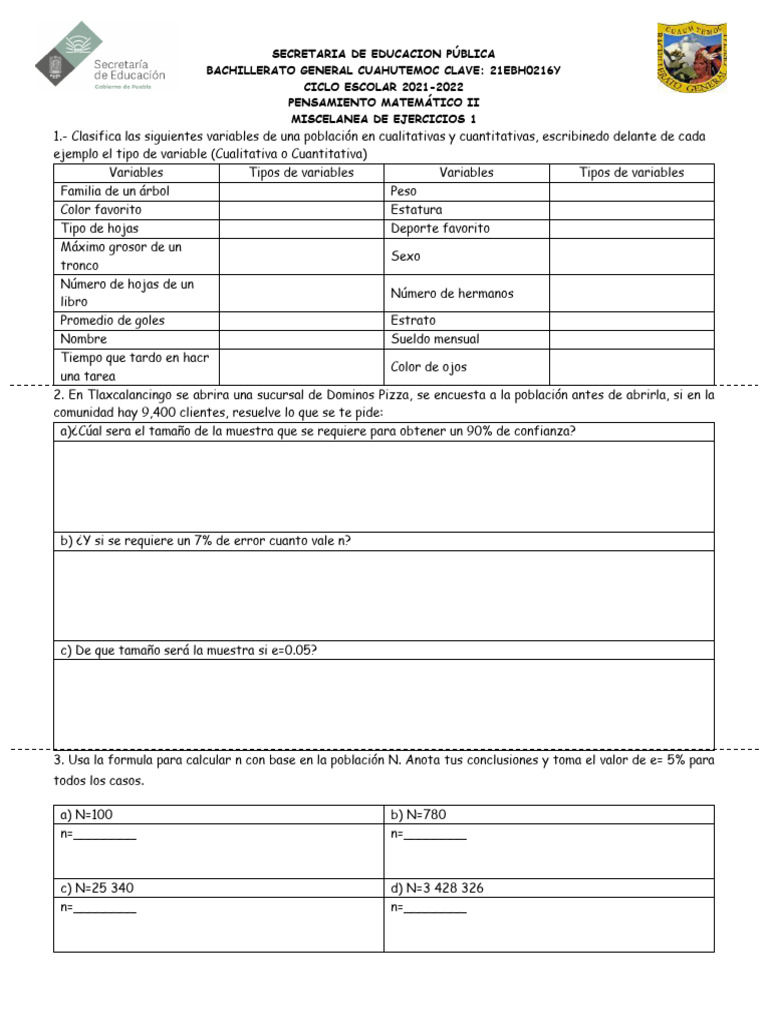 Miscelanea de Ejercicios 1 - PM4 | PDF