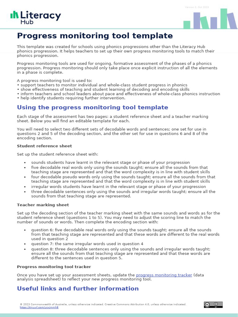 Phonics Progress Monitoring Template | PDF | Phonics | Language Arts ...