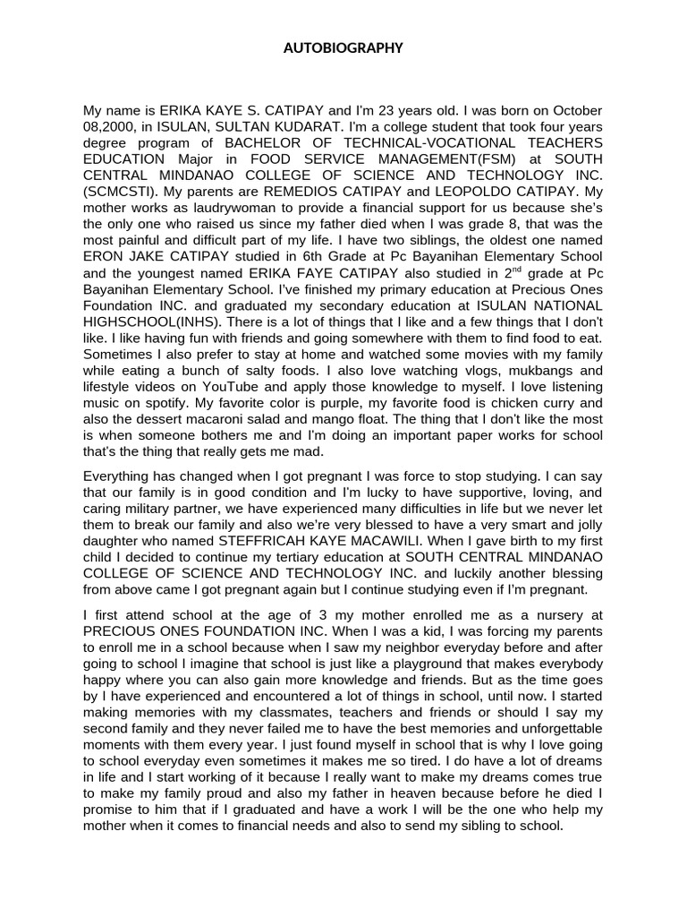 My autobiography | PDF