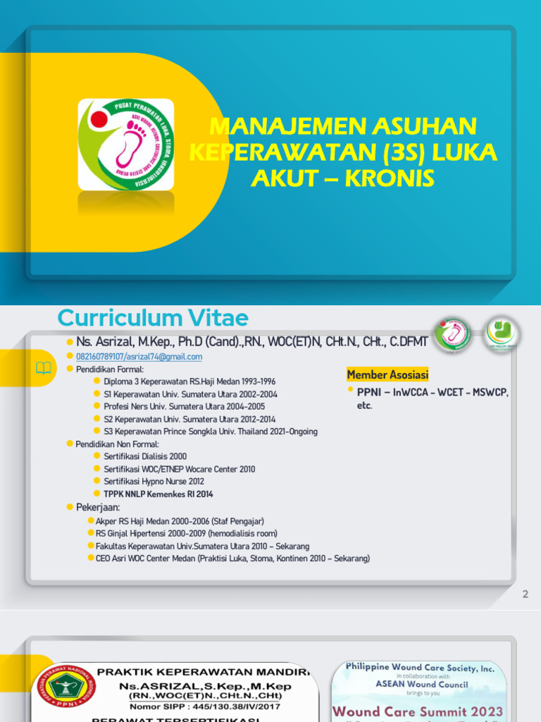 Ns. Asrizal - Manajemen Askep 3S Luka Akut-Kronis | PDF