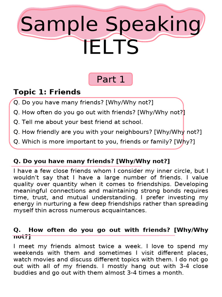 Sample Speaking Ielts Pdf