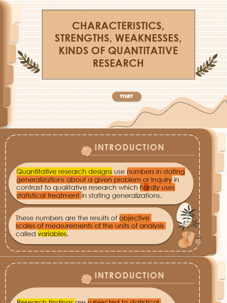 Lesson 1 Characteristics Strengths Wekanesses Kinds of Quantitative Research | PDF ...