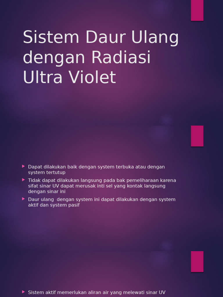 Sistem Daur Ulang Dengan Radiasi Ultra Violet | PDF