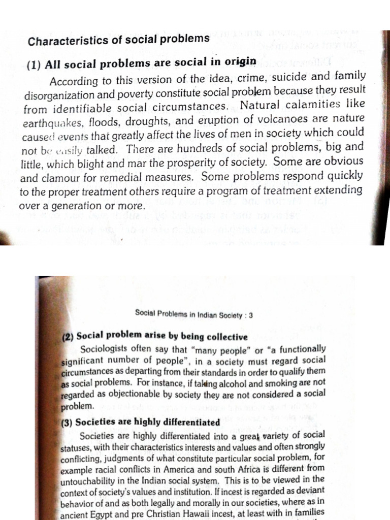 Features of Social Problems | PDF