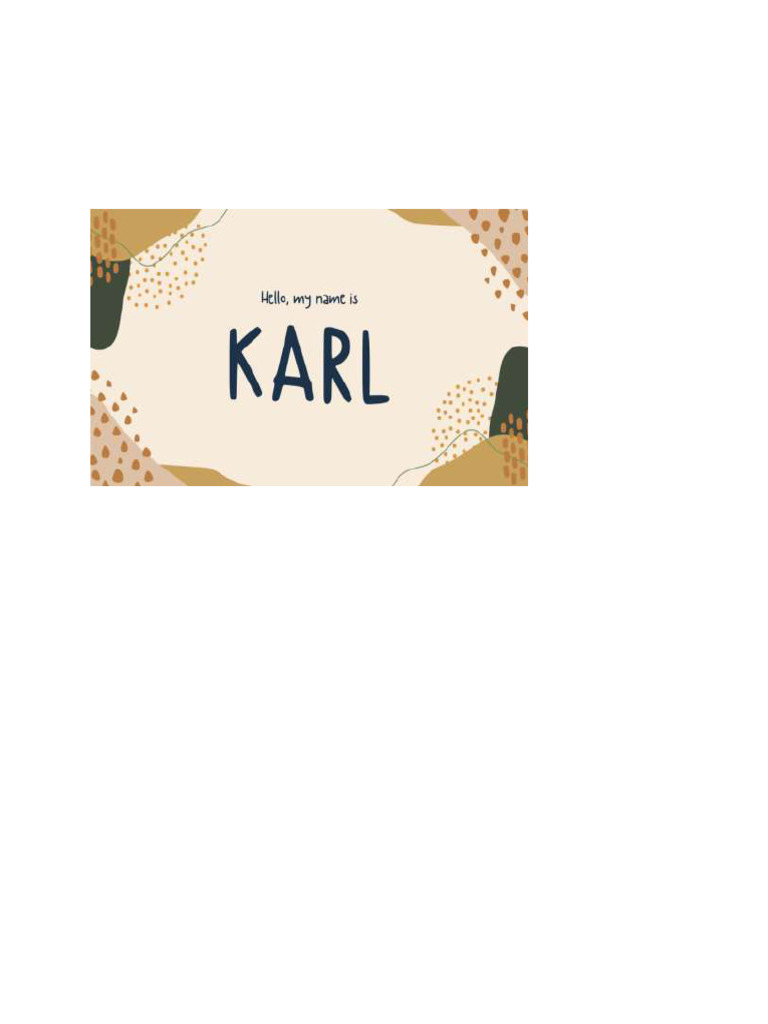 Name Tag For Karl | PDF