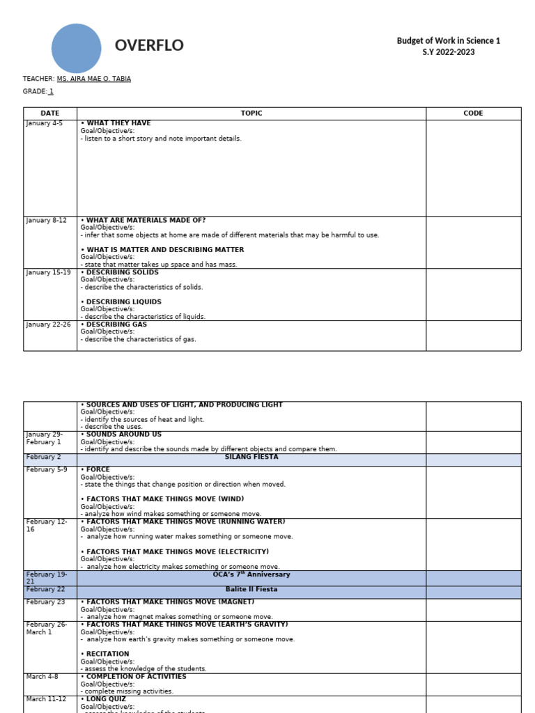 Bow s1 - 4th Quarter | PDF