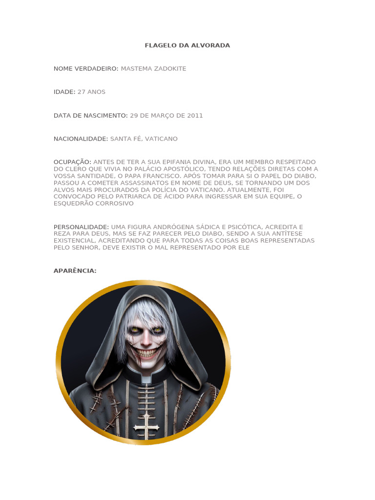 Mastema Zadokite Ou Flagelo Da Alvorada 1 1 | PDF