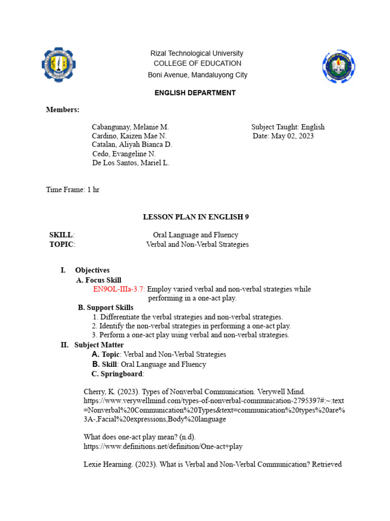 Group 3 - DLP (Lesson Plan) | PDF