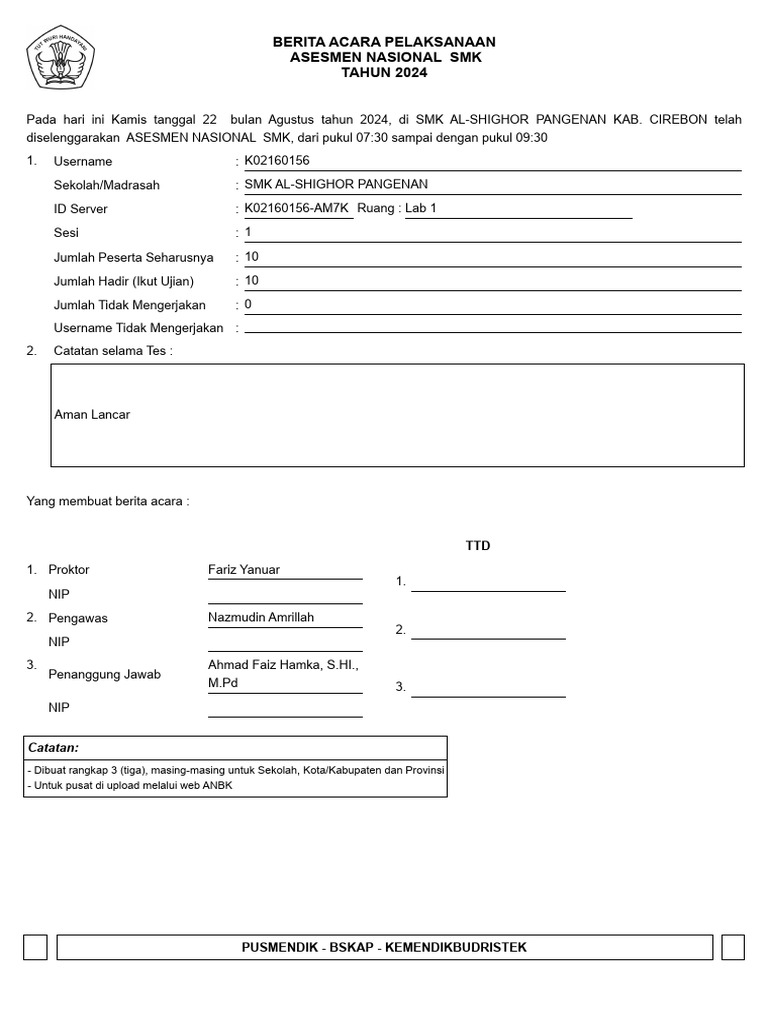 Asesmen Nasional - Tahun 2024 Ba2 | PDF