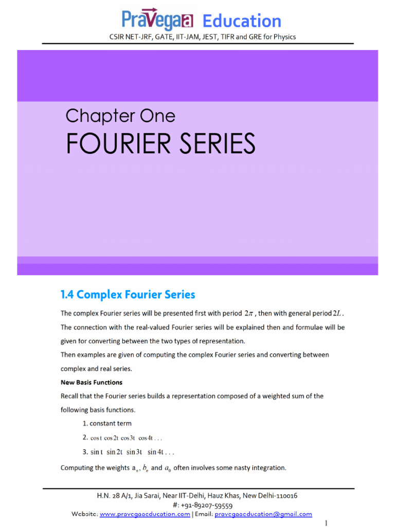 Complex Fourier Series | PDF Complex Fourier Series | PDF