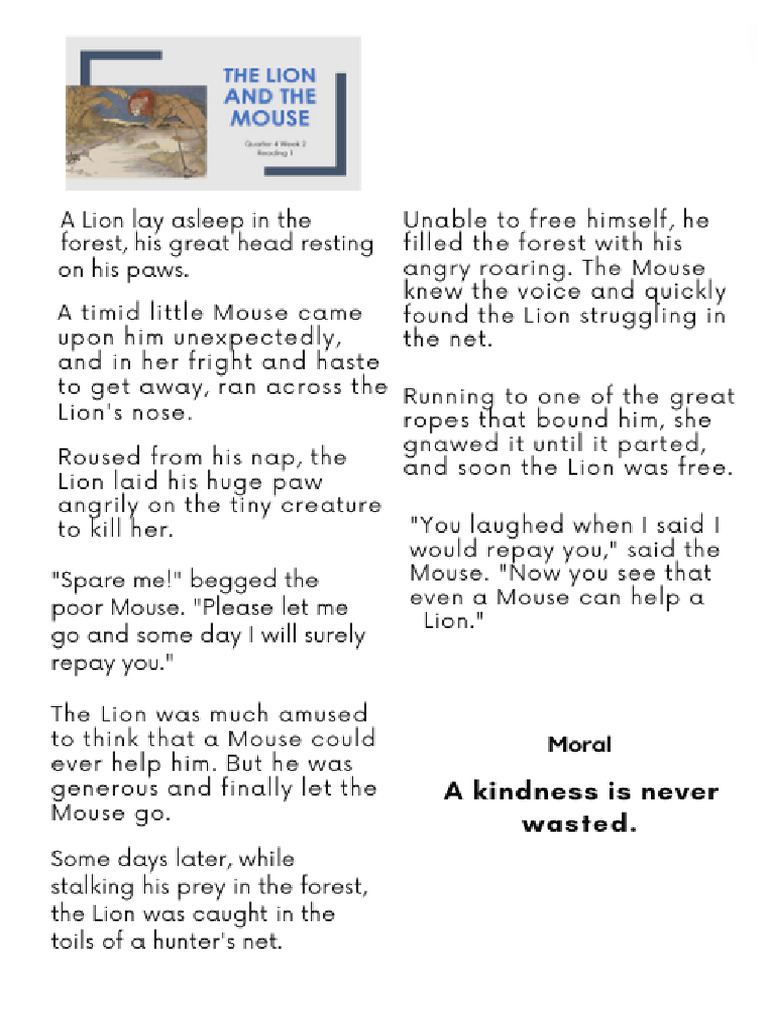 The Lion and The Mouse | PDF