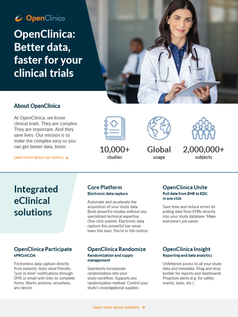 OpenClinica Fact Sheet | PDF