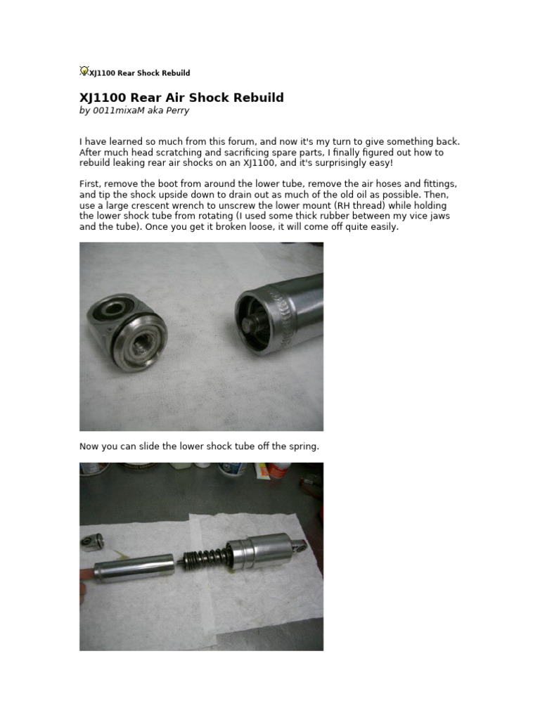 XJ1100 Rear Shock Rebuild Guide | PDF | Nut (Hardware)