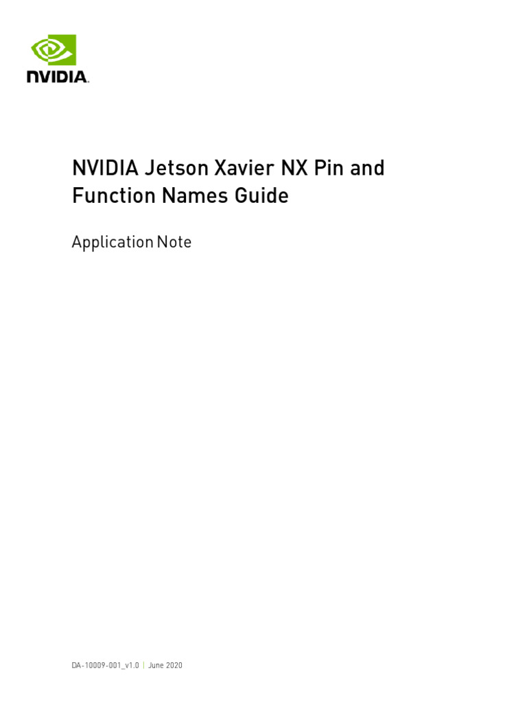 Jetson Xavier Nx Pin And Function Names Guide V10 Pdf 