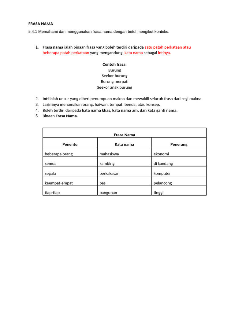Frasa Nama | PDF