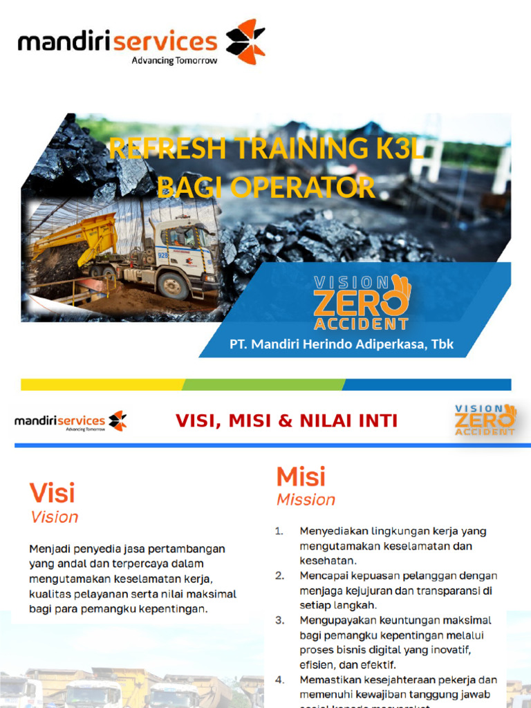 Refresh Training K3L Bagi Operator TR | PDF