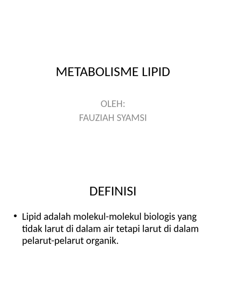 Metabolisme Lipid | PDF