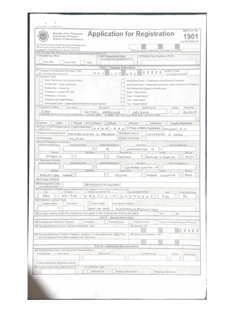Application For Registration | PDF