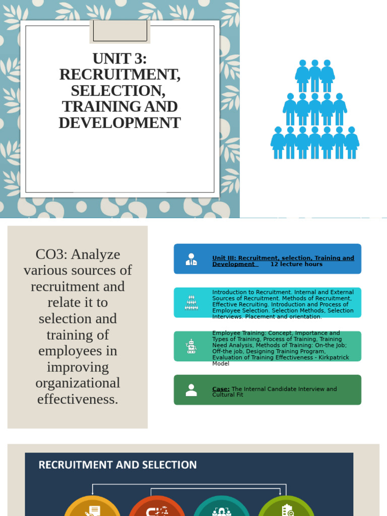 MBA SEM 2 - Unit 3 - Recruitment Selection Training and Development | PDF