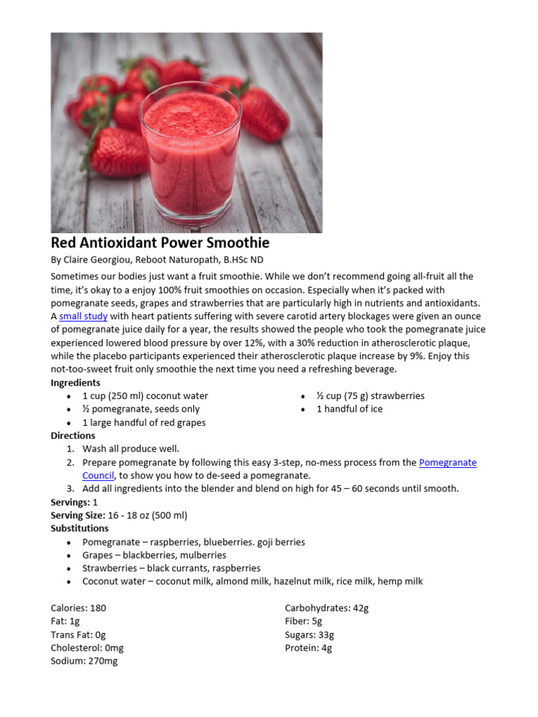 Red Antioxidant Power Smoothie | PDF
