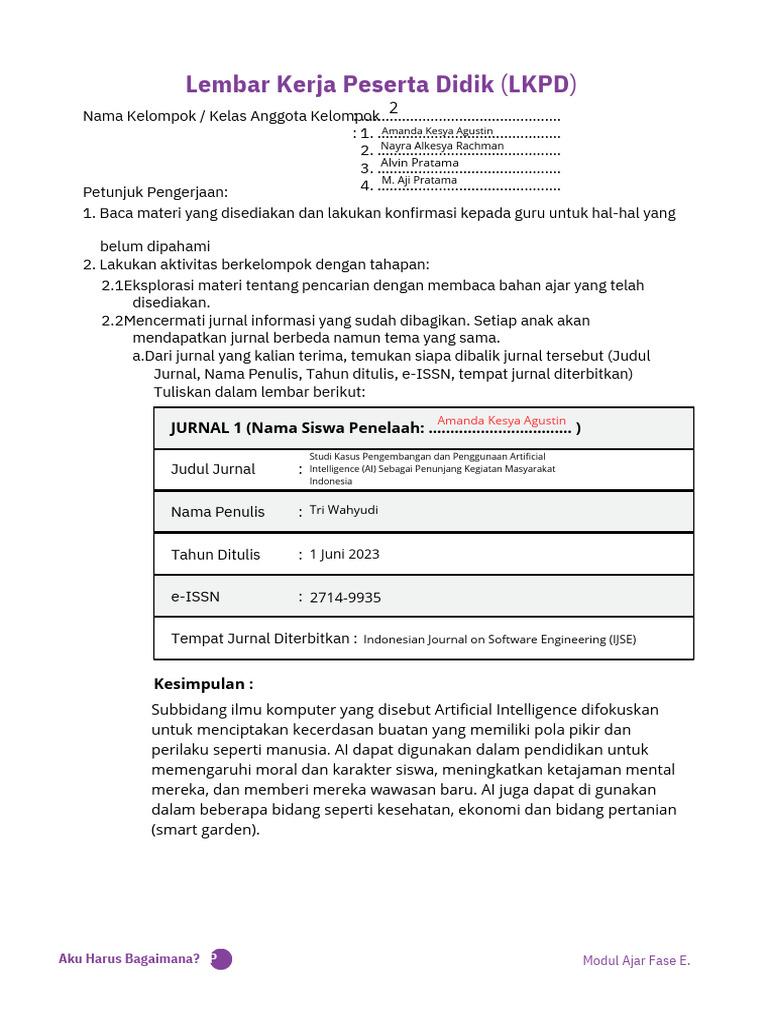 Kel. 2 LKPD 2 (Aku Harus Bagaimana) .PDF 2 | PDF