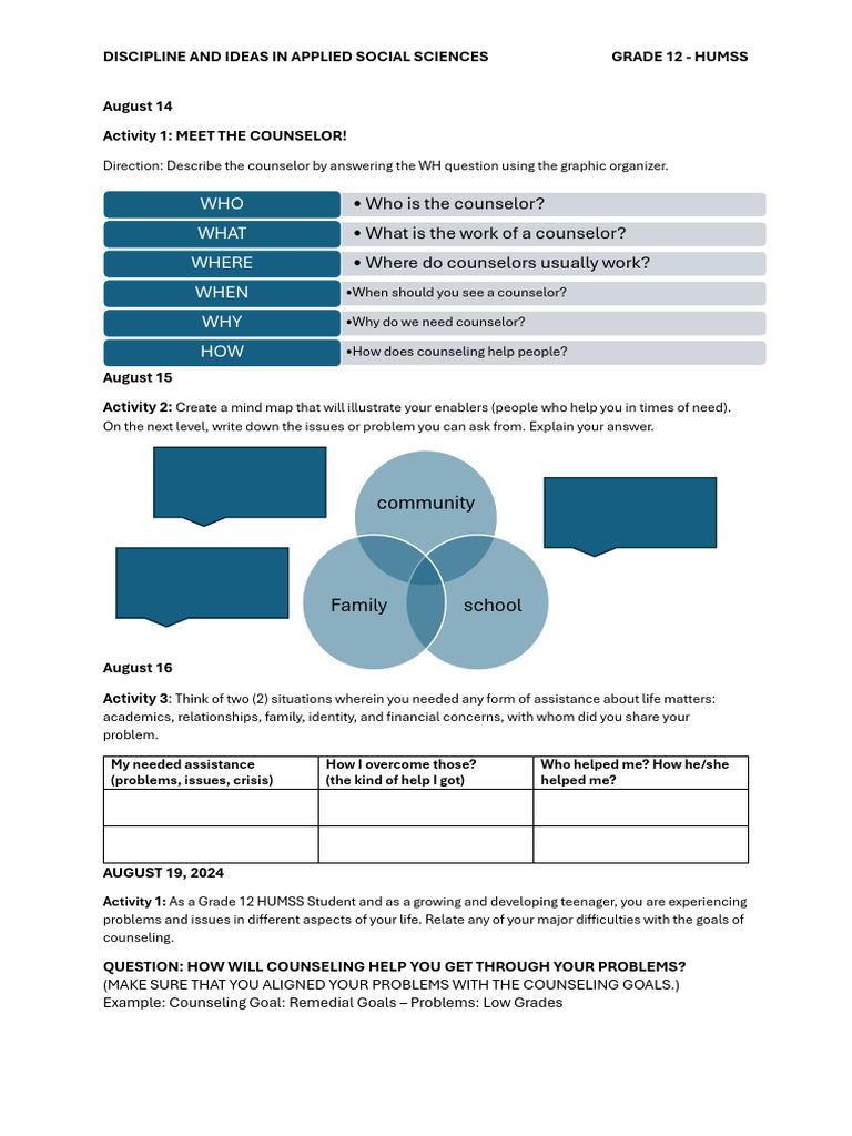 Understanding Counseling for HUMSS Students | PDF