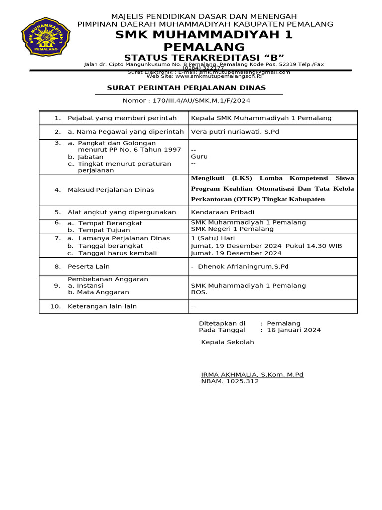 Format SPPD Baru Edit 1 Terbaru | PDF