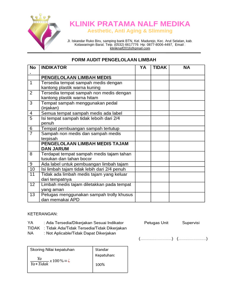 Form Audit Pengelolaan Limbah | PDF