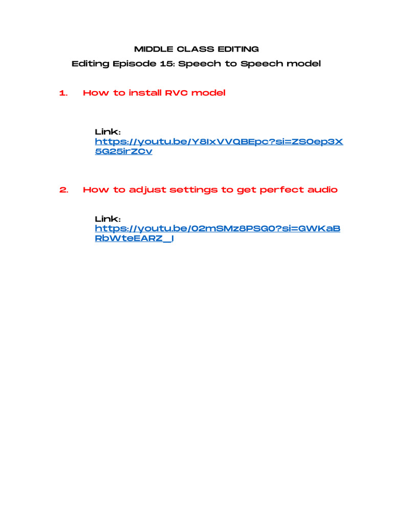 Ep 15 Speech To Speech Model | PDF