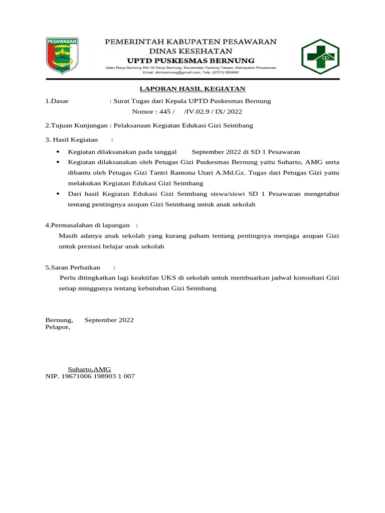 Kegiatan Edukasi Gizi Seimbang Di Sekolah | PDF