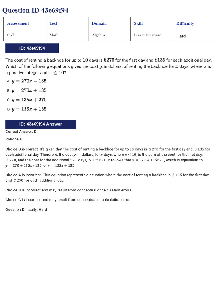 Ans Algebra Set 1 Hard | PDF