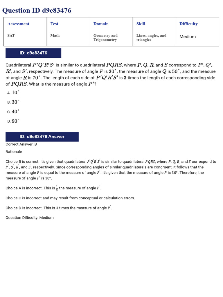 Ans Geometry Set 1 Medium | PDF