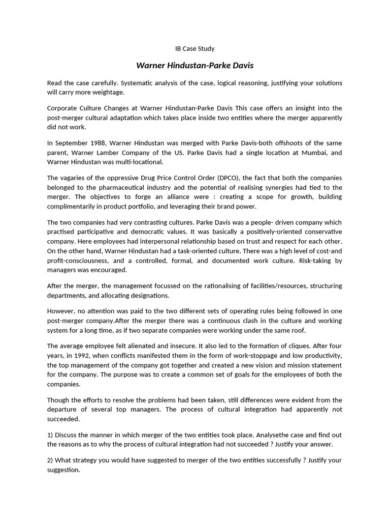 IB Case Study 2 | PDF