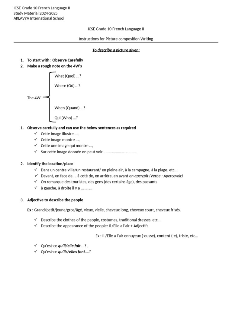Picture Composition Writing | PDF